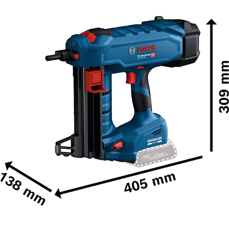 Bosch – Akumulatorski pištolj za eksere GNB 18V-40 Solo; bez baterije i punjača + XL-BOXX sa uloškom – 06019L7004