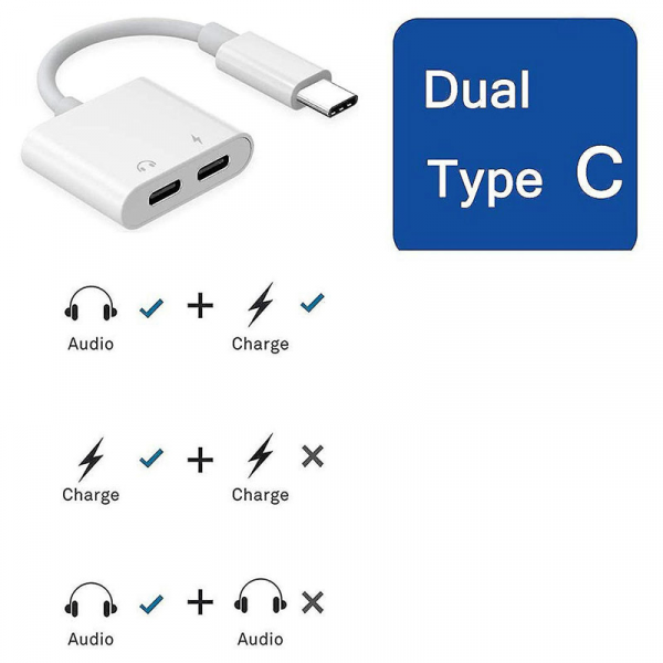 Adapter Type C na 2X Type C ( Audio ) JWD-TC19