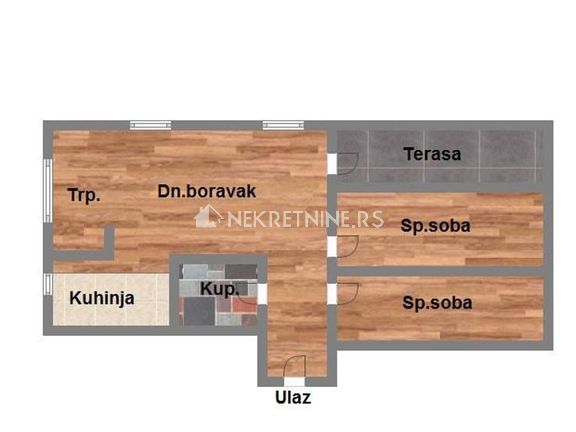 Trosoban 66m2 Telep