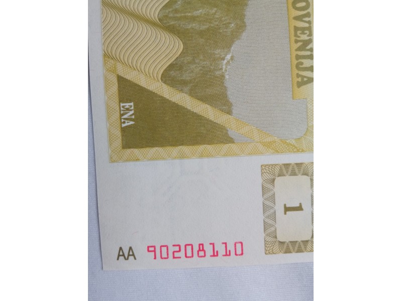 Словенија 1 толар,1991 год.УНЦ,АА