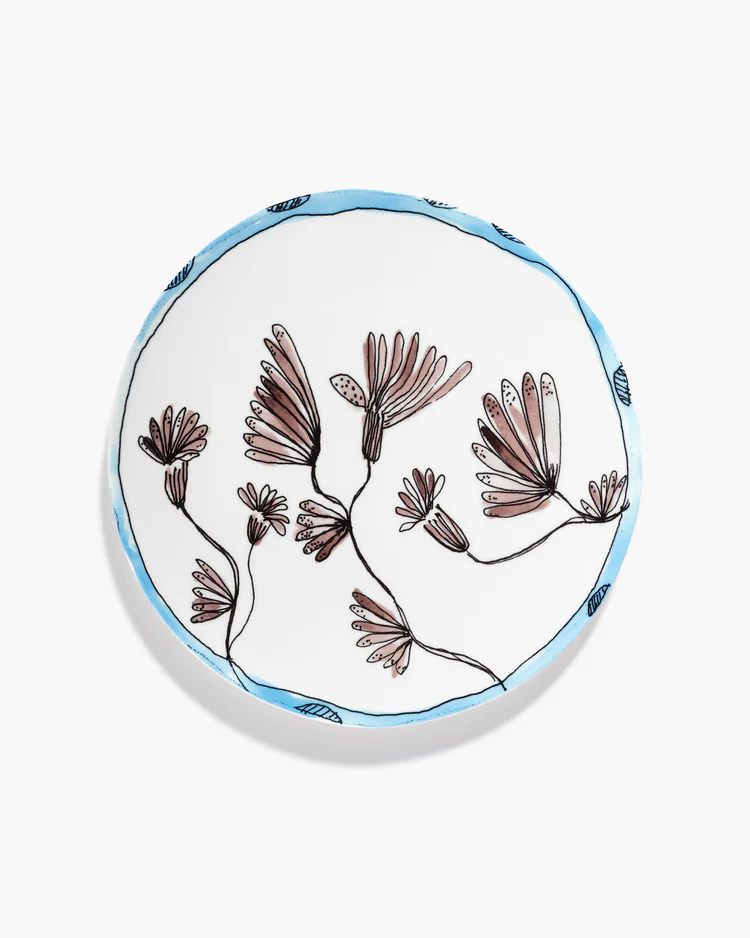 Tanjir // Serving plate S (set od 2) – „Midnight Flowers“ // „Camelia Aubergine“