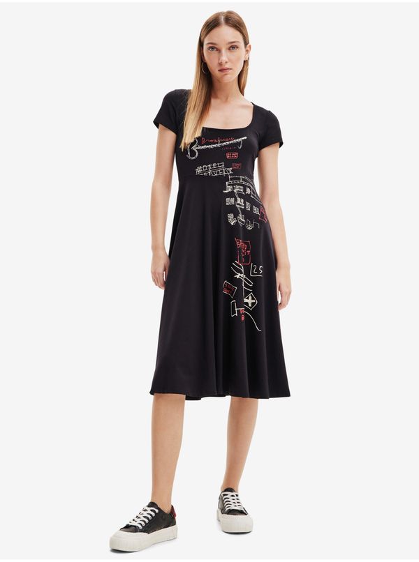 BLACK WOMEN PATTERNED DRESS DESIGUAL BROADWAY ROAD - WOMEN