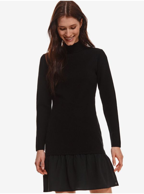 BLACK DRESS WITH STAND-UP COLLAR TOP SECRET - WOMEN