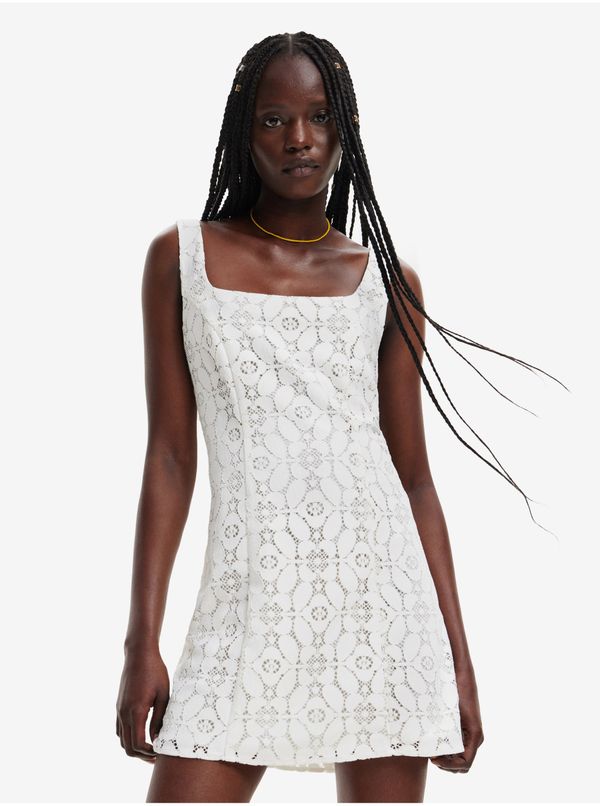 CREAM WOMEN LACE DRESS DESIGUAL NEWCASTLE - WOMEN
