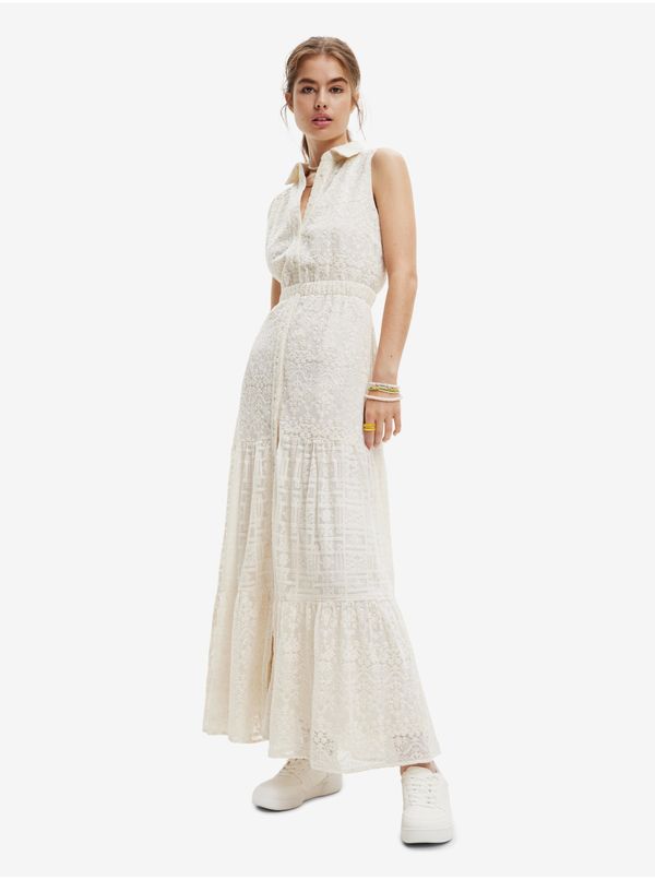 DESIGUAL MOON CREAM SHIRT MAXI-DRESSES - WOMEN