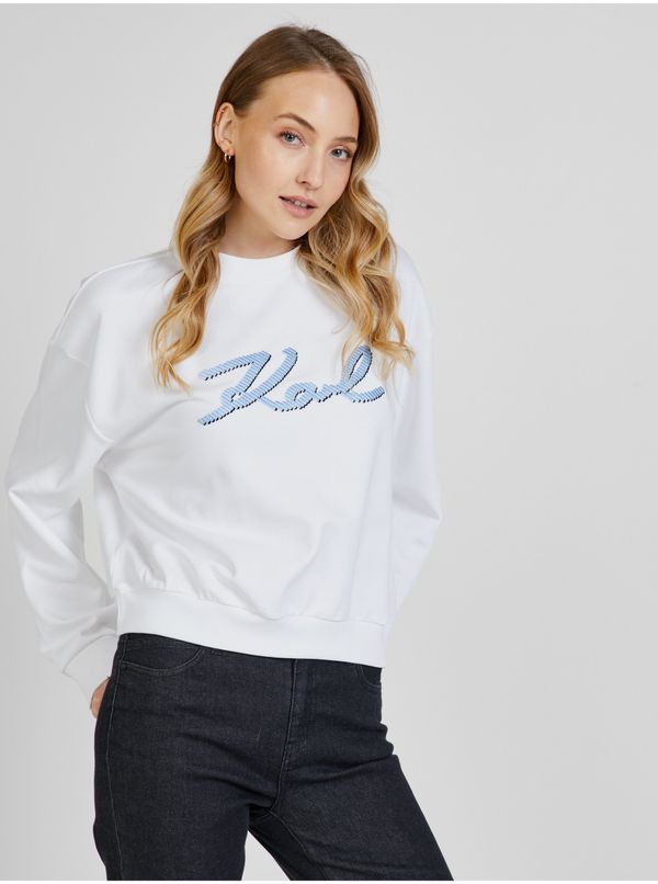 WHITE WOMEN'S SWEATSHIRT KARL LAGERFELD - WOMEN'S