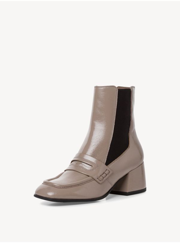 BEIGE ANKLE BOOTS ON HEEL TAMARIS - WOMEN'S