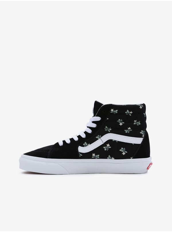 VANS BLACK WOMEN'S FLORAL ANKLE SNEAKERS WITH SUEDE DETAILS V - WOMEN'S