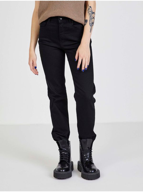 BLACK WOMEN'S STRAIGHT FIT JEANS REPLAY - WOMEN
