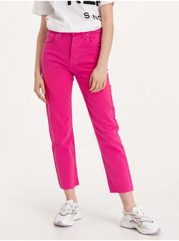 PINK WOMEN'S STRAIGHT FIT JEANS REPLAY MAIJKE - WOMEN'S
