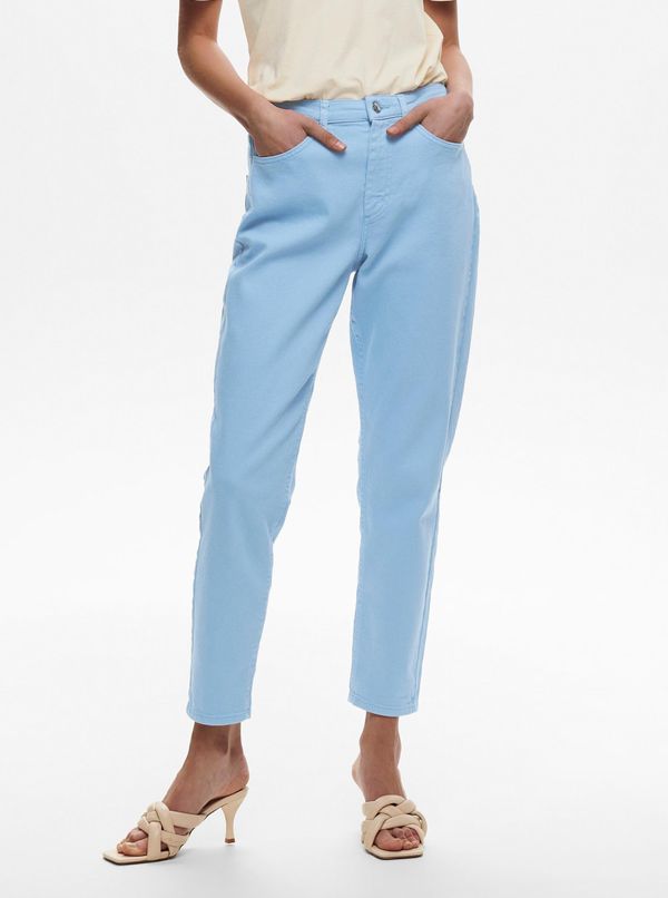 BLUE CROPPED MOM JEANS ONLY VENEDA - WOMEN