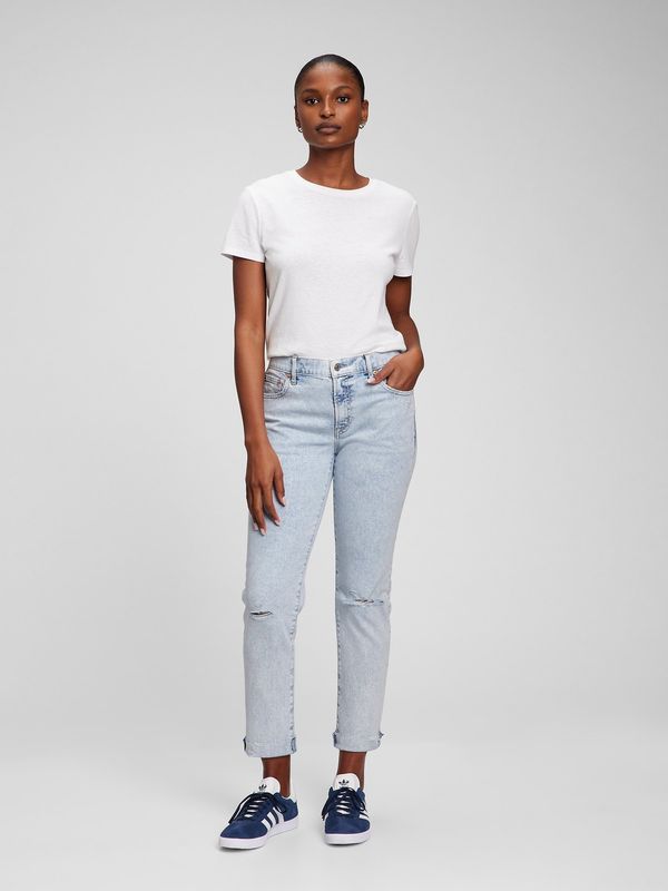 GAP JEANS MID RISE GIRLFRIEND WASHWELL - WOMEN