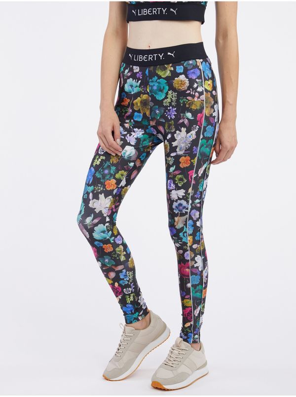 BLACK WOMEN'S FLORAL LEGGINGS PUMA X LIBERTY - WOMEN'S
