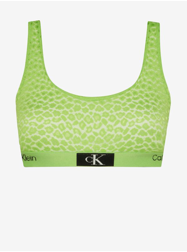 CALVIN KLEIN UNDERWEAR LIGHT GREEN WOMEN'S LACE BRA - WOMEN'S