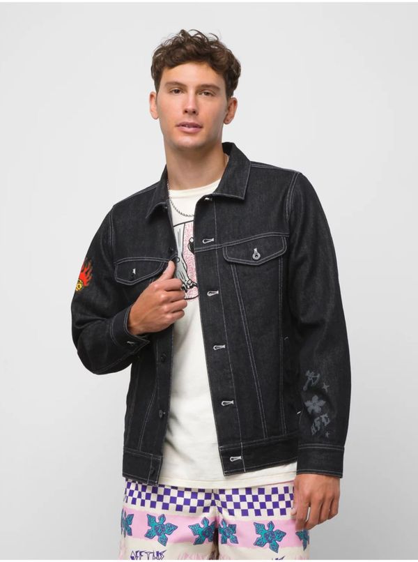 BLACK UNISEX DENIM JACKET VANS HELLFIRE CLUB - MEN