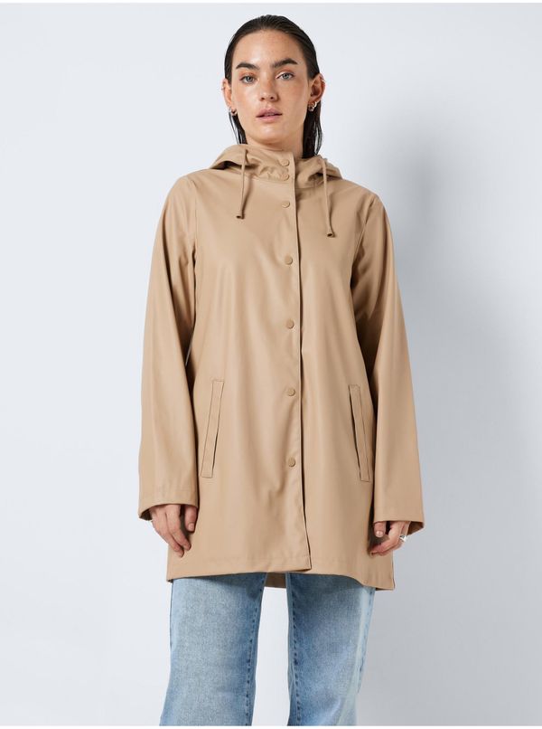 Beige women's waterproof coat Noisy May Sky - Women