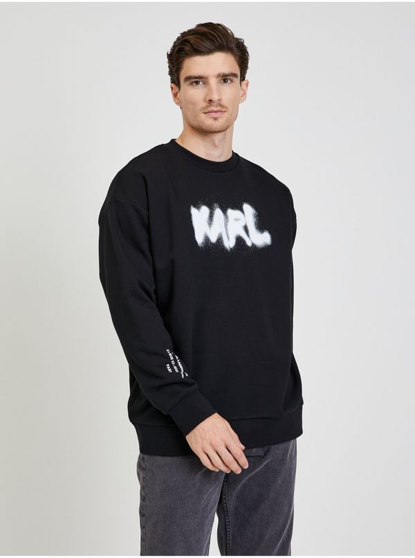 BLACK MEN'S SWEATSHIRT KARL LAGERFELD - MEN'S