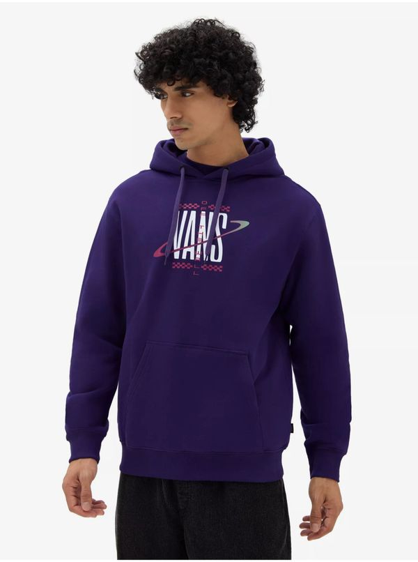 DARK PURPLE MEN'S HOODED SWEATSHIRT VANS SATURN PO - MEN