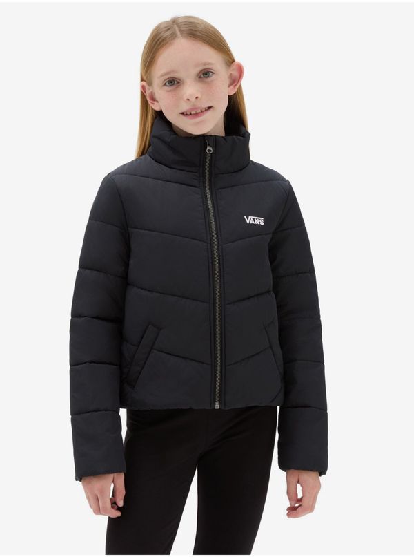 BLACK GIRLS' WINTER QUILTED JACKET VANS FOUNDRY PUFFER - GIRLS