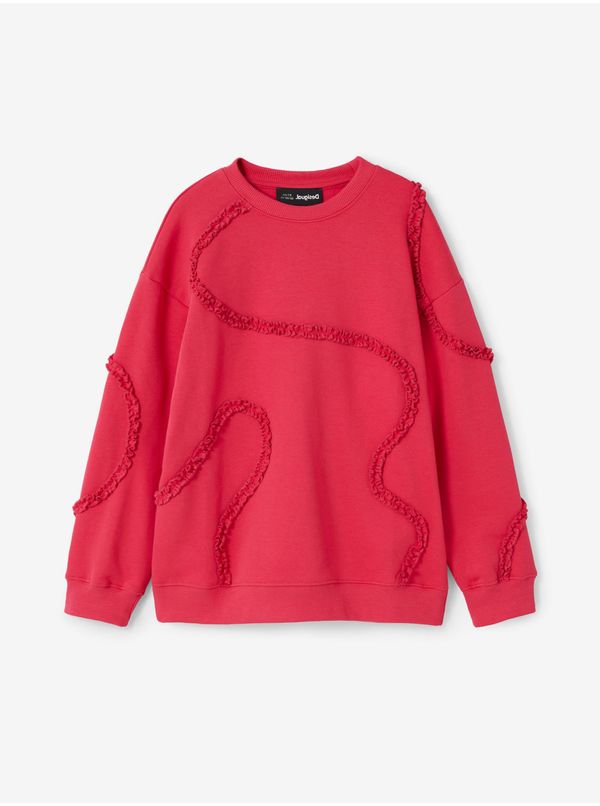 DARK PINK GIRLY SWEATSHIRT DESIGUAL INIDA - GIRLS