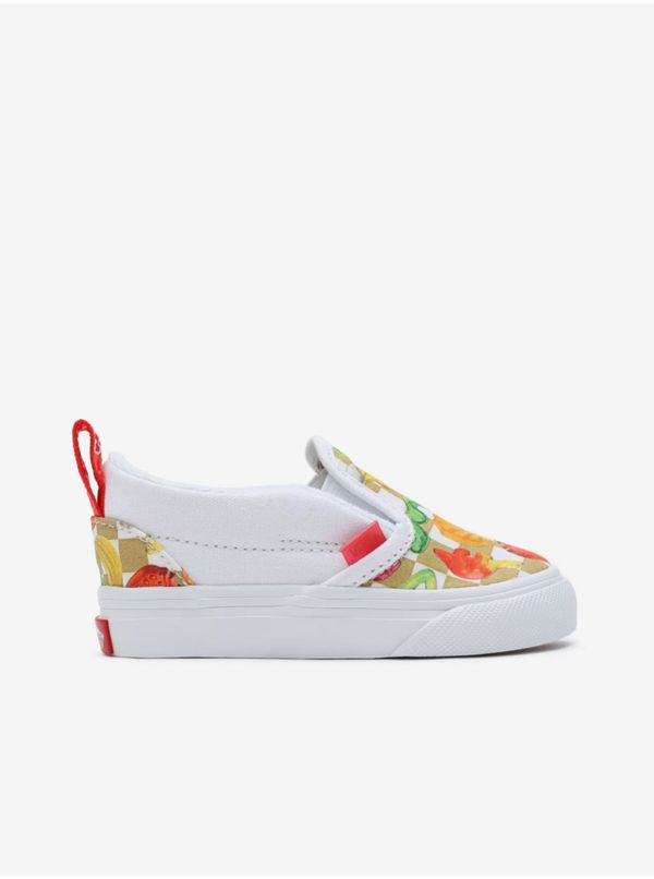 WHITE CHILDREN'S PATTERNED SLIP-ON SNEAKERS VANS HARIBO - BOYS