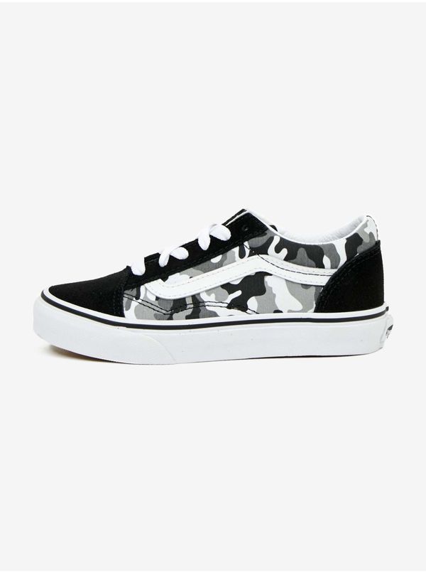 VANS GREY-BLACK BOYS' PATTERNED SNEAKERS WITH SUEDE FINISH DETAILS V - UNISEX