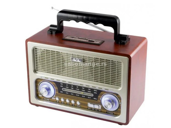 SAL Radio prijemnik RRT3B prenosni retro 2x3W, FM, USB, microSD, Bluetooth, baterija 1300mAh