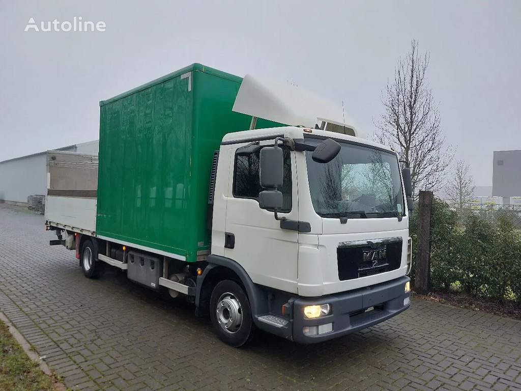 MAN TGL 12.220 Manual-pritsche+koffer-airco-euro 5 kamion s ravnom platformom