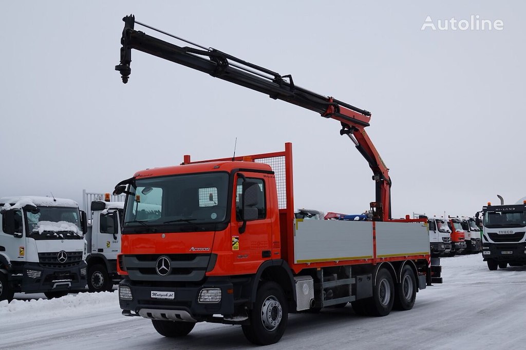 Mercedes-Benz ACTROS 2636 / 6X4 / SKRZYNIOWY - 6,5M / HDS PALFINGER PK18002 - kamion s ravnom platformom