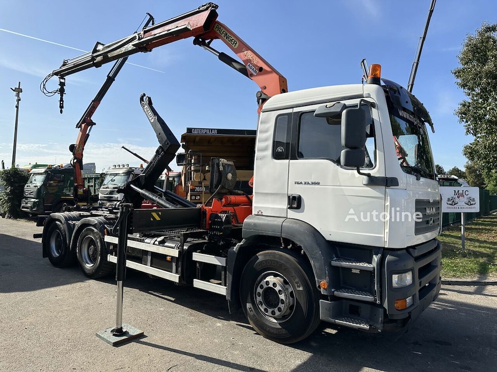 MAN TGA 33.360 6x4 ROLL-OFF TIPPER + CRANE PALFINGER PK 15002 - MANU kamion rol kiper