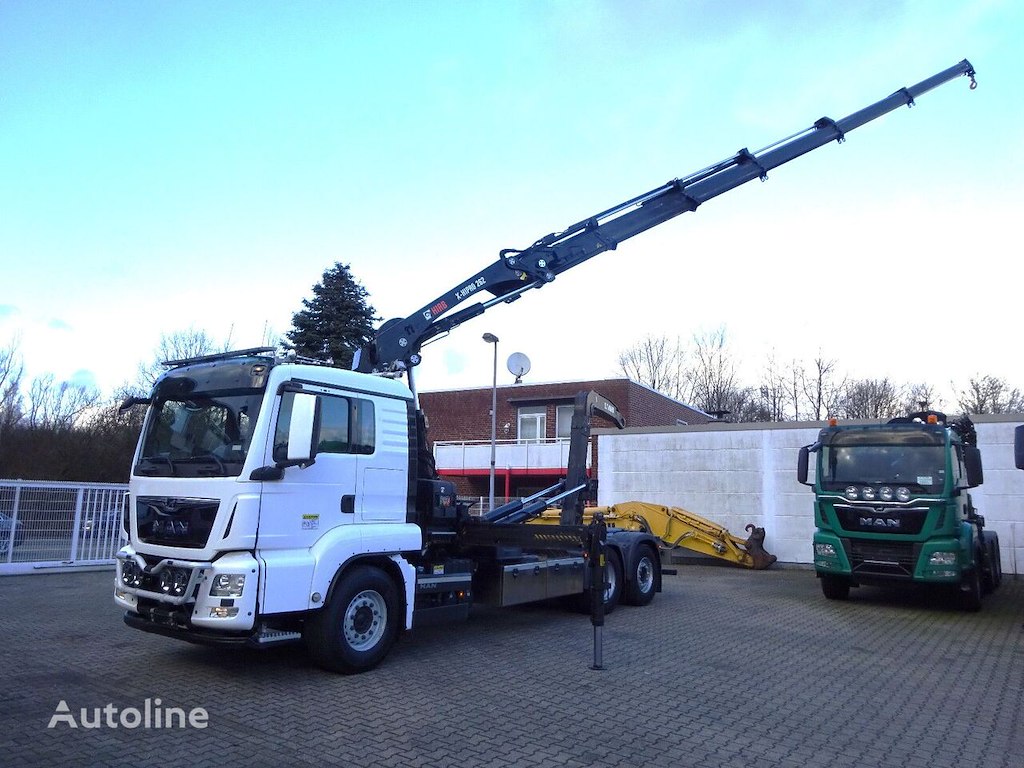 MAN 26.460 TGS Abroller + HIAB X-HIPRO 262 Kran 6x2 kamion rol kiper