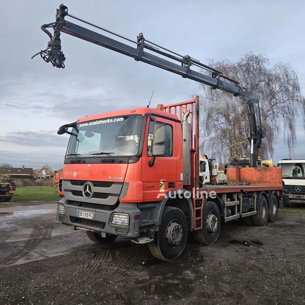 Mercedes-Benz Actros 3241 Euro 5 Flat bed HIAB 211EP-4 hiduo Crane Kran Remote kamion platforma