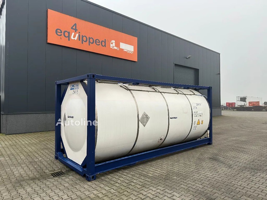 CIMC 20FT ISO, 25.050L / 1-COMP / 3 BAFFELS / T12 / 22T6 /, 4 manhole rezervoar-kontejner 20 stopa