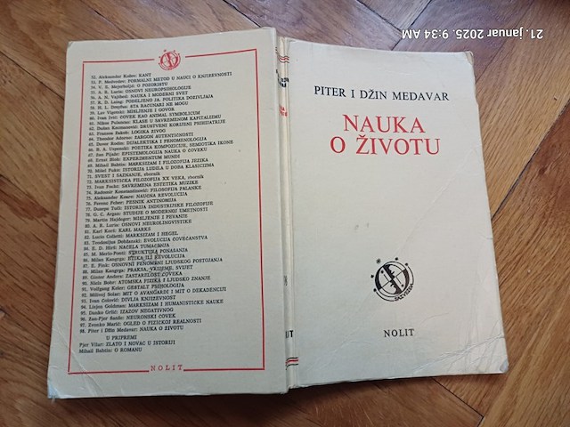 MEDAVER, NAUKA O ŽIVOTU
