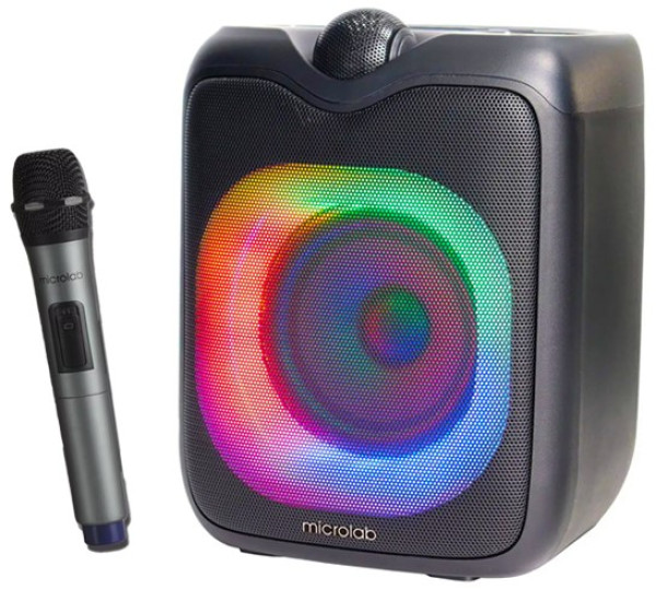 Microlab PT601W karaoke zvucnik 80W, Bluetooth, LED, 7,4V/3600mAh, Aux, USB, microSD, FM + Mic*1kom