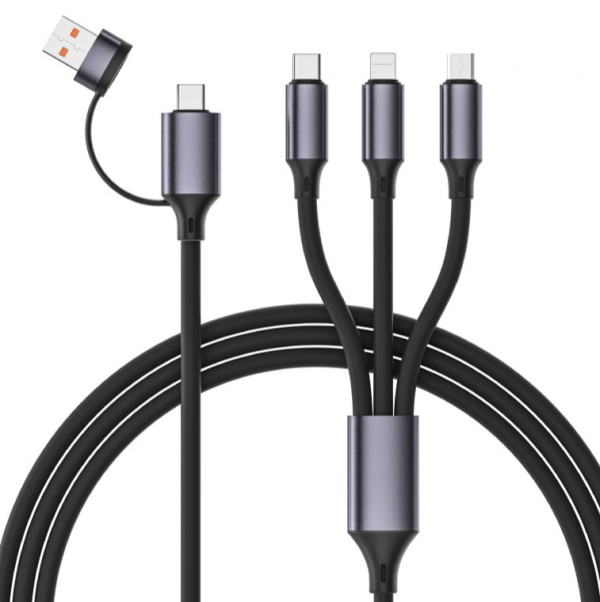 CC-USB2S-ACM31-1.5M Gembird Premium silicon 4-in-1 USB charging cable, 1.5 m