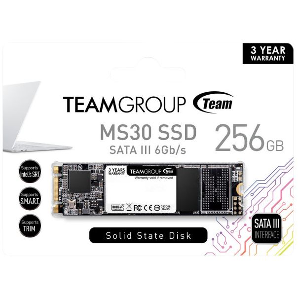 TEAM GROUP TeamGroup M.2 2280 256GB MS30 NGFF SSD SATA3 500/400MB/s TM8PS7256G0C101