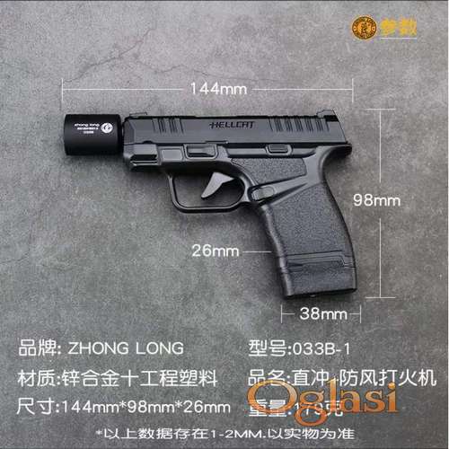 Pistolj upaljac brener metalni u koferu