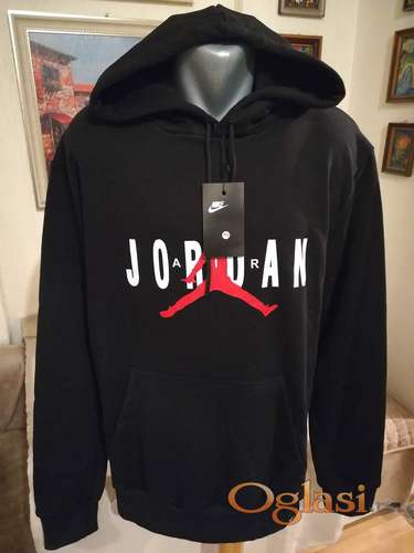 Novi muski markirani duks sa kapuljacom Nike Jordan Crni 2XL Novo