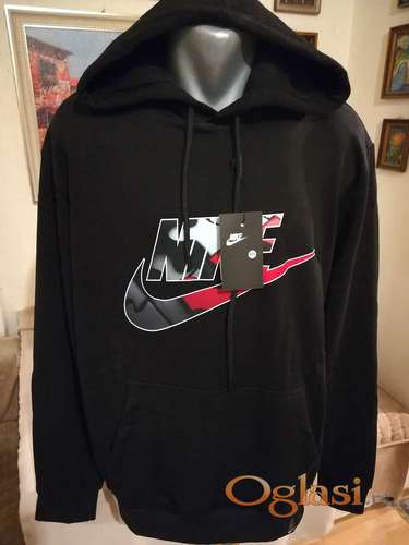 Novi muski markirani duks sa kapuljacom Nike Crni 2XL Novo