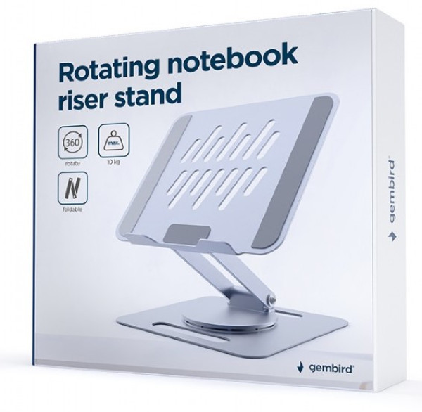 NBS-DR1-01 Gembird Rotirajuce postolje za laptop 15,6, max.1kg, spacegrey