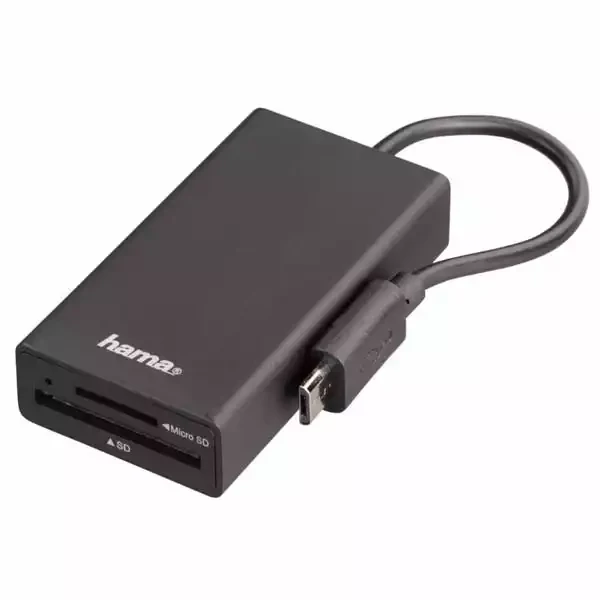 USB HUB 2.0 OTG Hama Micro USB+adapter USB A Čitač kartica za telefontabPC