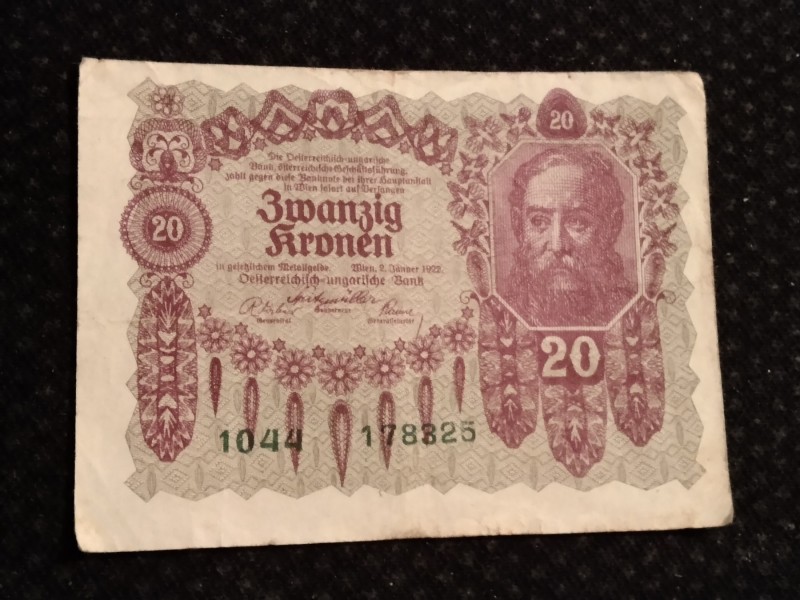 20 kruna 1922 austrija