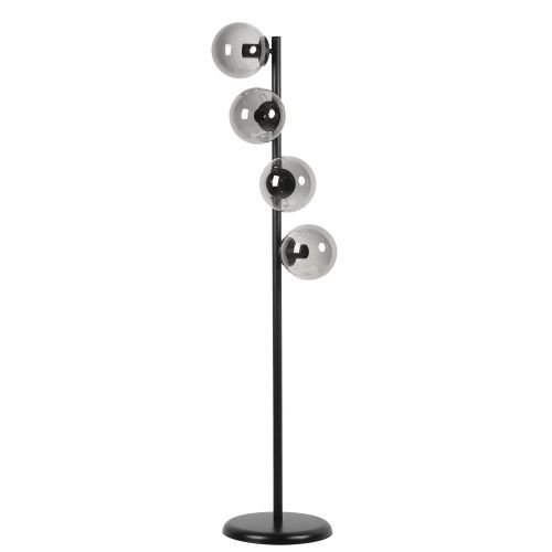 Simay 4 Lü Siyah Füme Camlı Lambader Black Floor Lamp