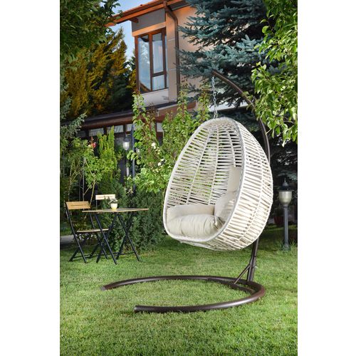 Fındık - Cream Cream Garden Single Swing Chair