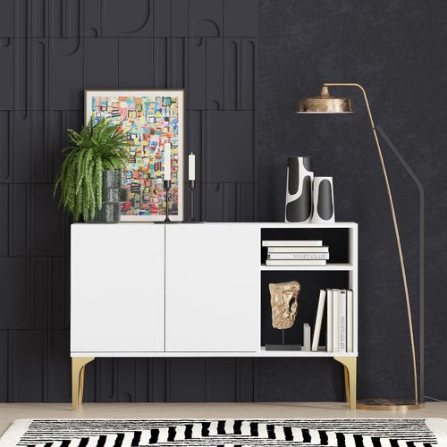 Agustina White Gold Console