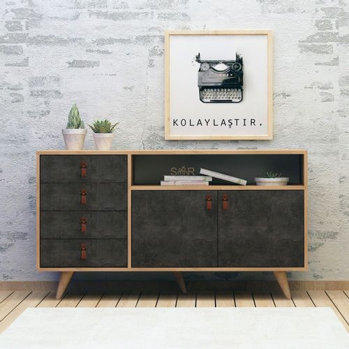 Pagina Oak Dark Grey Console