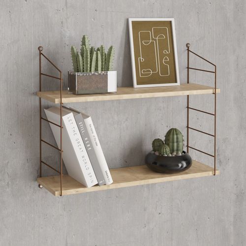 Armoni 2'li - Oak Oak Wall Shelf