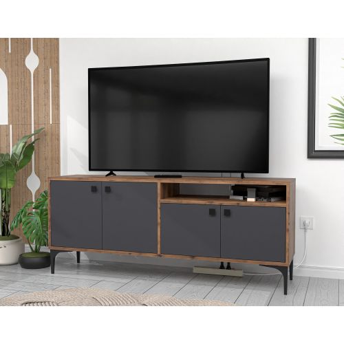 Artemis 1544 Walnut Anthracite TV Stand