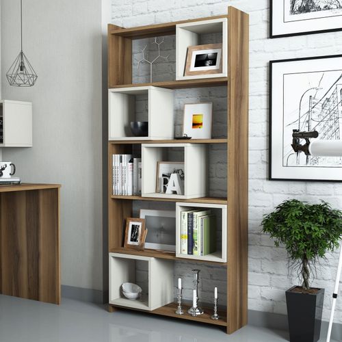 Box - Walnut, Cream Walnut Cream Bookshelf